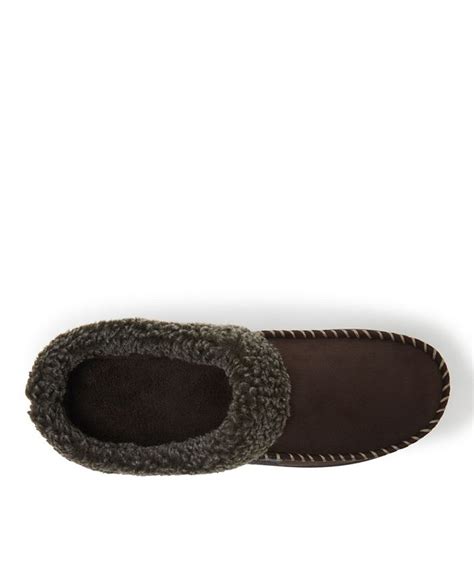 Dearfoams Mens Brendan Microsuede Moc Toe Clog Slippers Macys