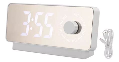K Reloj Despertador Digital Con Espejo Led Recargable 10° Envío Gratis