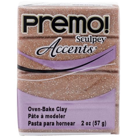 Premo Sculpey Accents Polymer Clay 2oz Rose Gold Glitter