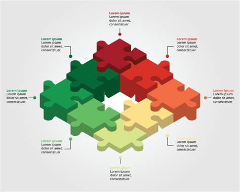 Jigsaw Graph Ladder Chart Template For Infographic For Presentation For
