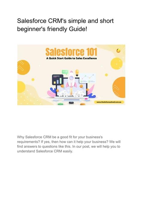 Ppt Salesforce Crms Simple And Short Beginners Friendly Guide Powerpoint Presentation Id