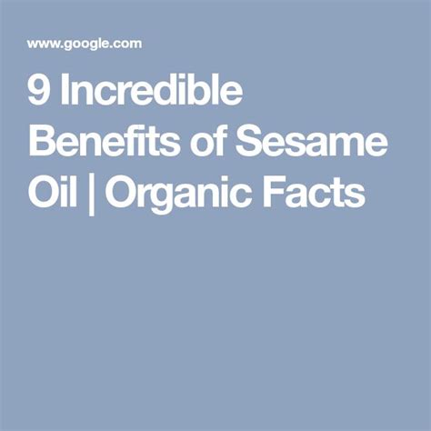 11 Powerful Health Benefits Of Sesame Oil Organic Facts Coconut Oil
