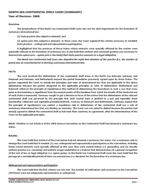North Sea Continental Shelf Cases Pdf Cultural Globalization