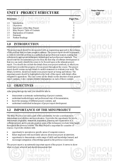 Unit 1 Reference Project Structure Unit 1 Project Structure Structure Page Nos 1