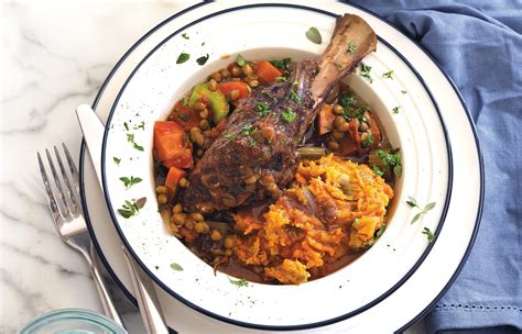 Slow Cooked Lamb Shanks With Sweet Potato Mash Healthy Food Guide