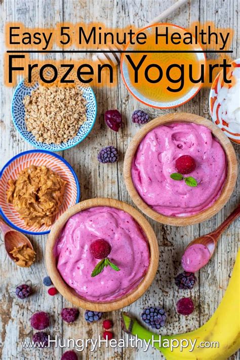 Easy 5 Minute Healthy Frozen Yogurt Hungry Healthy Happy