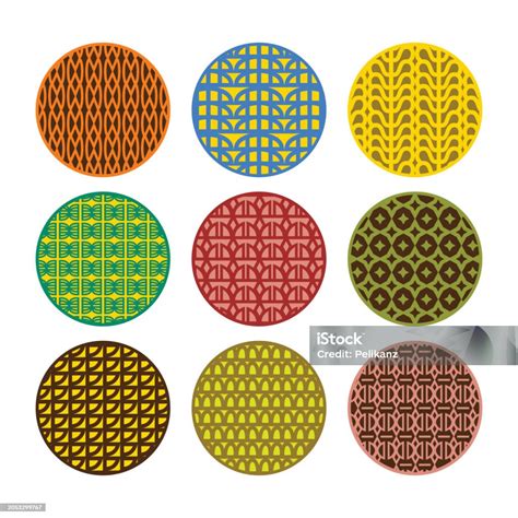 트렌디 한 다채로운 현대 추상 생생한 모듬 원과 라운드 아르 데코 패턴 스티커 디자인 요소 흰색 배경에 설정 0명에 대한 스톡 벡터 아트 및 기타 이미지 Istock