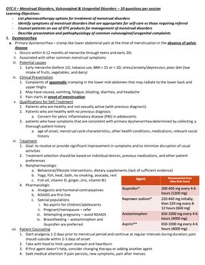 OTC II Womens Health PPC OTC II Pharmacist Prescribed Contraception Learning Objectives 1