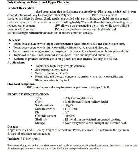 Poly Carboxylate Ether Wr Grade At Rs 75 Kg In Mumbai Id 2853061528230