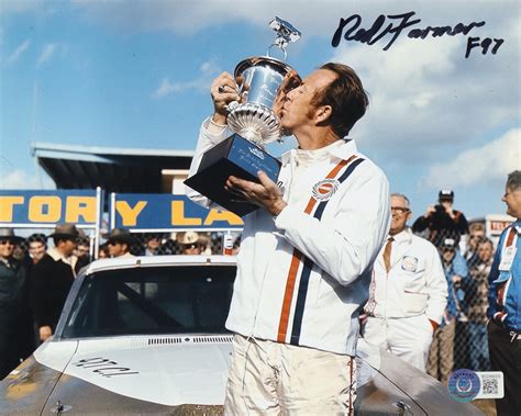 Red Farmer Signed NASCAR 8x10 Photo Inscribed F97 Beckett