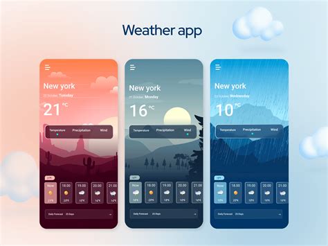 Mobile Application Weather Forecast On Behance