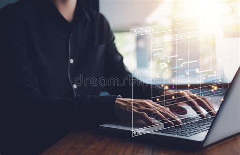 Analyst Working With Laptop Notebook In Success Startup Business