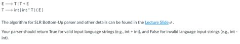 i need an slr bottom up parser in python for the