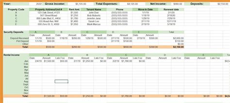 Landlords Excel Template Rental Income And Expense Tracker Rental