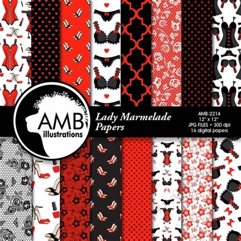 Bachelorette Party Papers Lingerie Digital Papers Corset Wedding