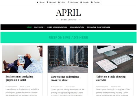 April Blogger Template • Blogspot Templates 2025