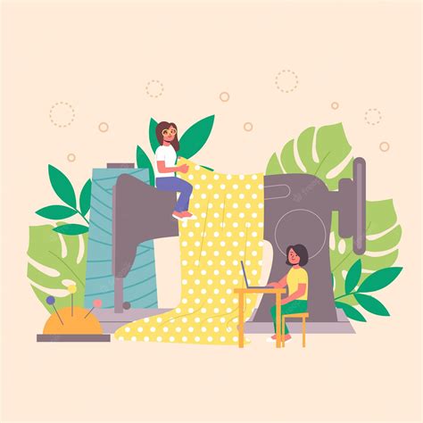 Free Vector Fashion Designer Sewing Activities Concept