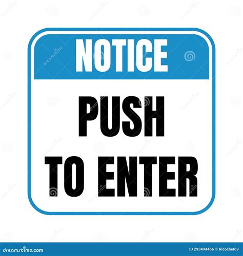 Push To Enter Symbol Icon Stock Illustration Illustration Of Safety