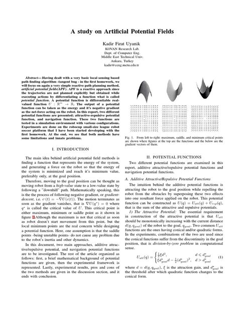 artificial potential field pdf maxima and minima robot