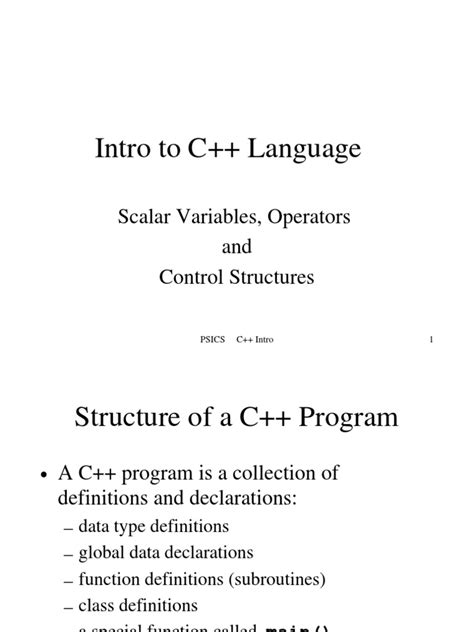 intro to c language pdf subroutine control flow