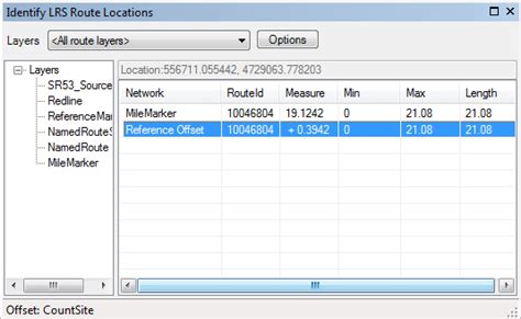 Identifying LRS route locations on the mapArcMap Documentación