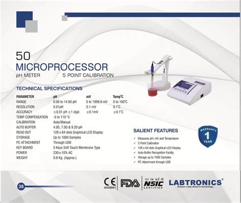 Microcontroller Ph Meter Ph Temperature Measuring Instrument