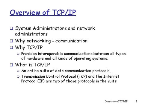 Overview Of Tcpip Q System Administrators And Network