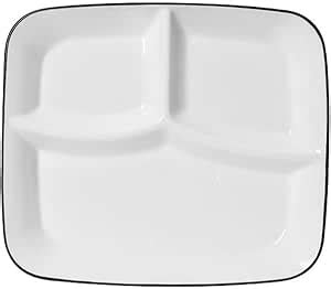 OnePine Assiette Compartiment Adulte Céramique Assiette de Controle des Portions Assiette
