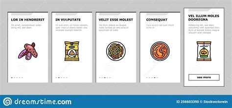 Potato Sweet Food Yam Orange Onboarding Icons Set Vector Stock Illustration Illustration Of