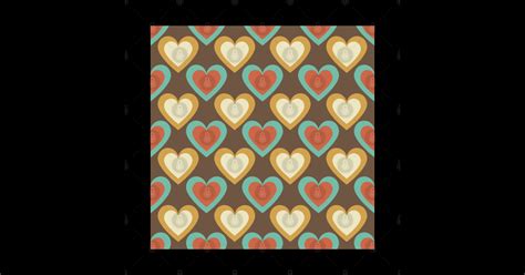 Retro Hearts Pattern In Brown Retro Heart Sticker Teepublic