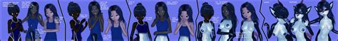 Rule 34 3d 3girls Black Hair Blue Lipstick Brainwashing Breast