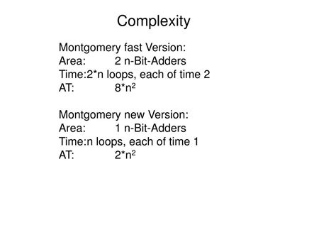 Ppt Area Time Efficient Montgomery Modular Multiplication Powerpoint Presentation Id7093903