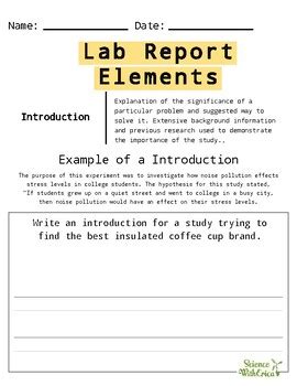 Lab Report Elements Writing An Introduction And Procedure By ScienceWithErica
