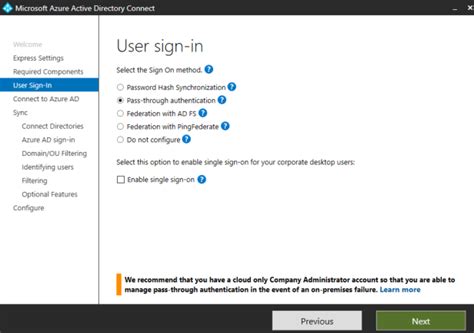 Configure Azure Ad Connect Pass Through Authentication Learn Tech Future