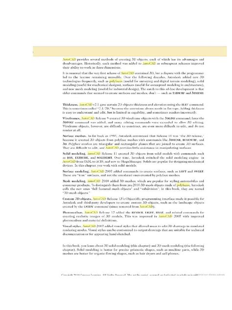 Autocad 3d History Pdf