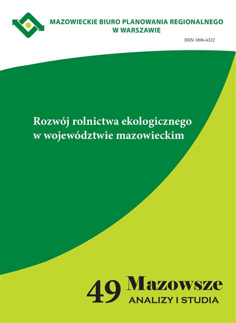 Zeszyt 8 49 2016 Rozwój rolnictwa ekologicznego w województwie