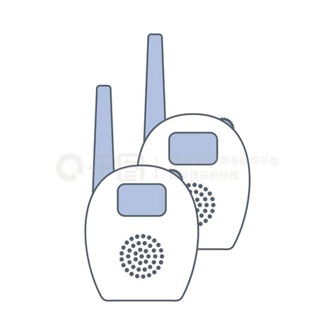 Ui免抠元素 婴儿收音机监视器图标。带有蓝色填充设计的细线。矢量图。 素材免费下载 2000像素 Eps格式 编号41615891 千图网