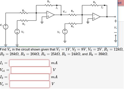 Solved Find Vo In The Circuit Shown Given That V11v
