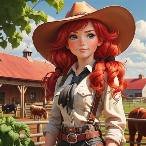 Premium Photo Beautiful Farm Girl Taking A Photo In Front Of The Farm