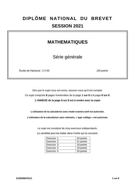 PDF DIPLÔME NATIONAL DU BREVET SESSION MATHEMATIQUES DOKUMEN TIPS