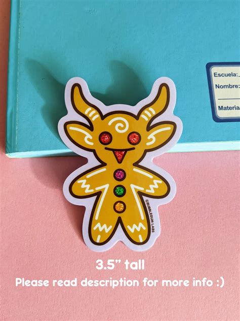 Gingerbread Krampus Holographic Glitter Vinyl Sticker Christmas Cookie Sticker Kawaii