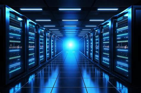 Premium Photo Image D Render Of A Modern Database Server Room