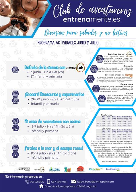 Entrenamente Es Presenta Las Actividades Del Club De Aventureros