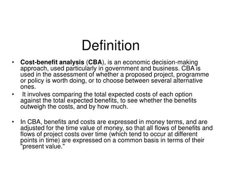 Cost Analysis Definition Navigation Menu