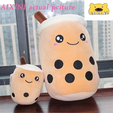 Aixini 50cm197inch Pink Bubble Tea Milk Tea Plush Pillow Stuffed