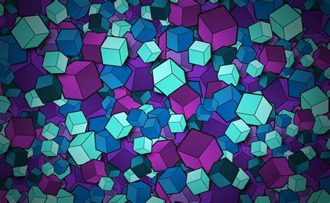 Обои: 3d кубики, красочный, геометрический, узоры