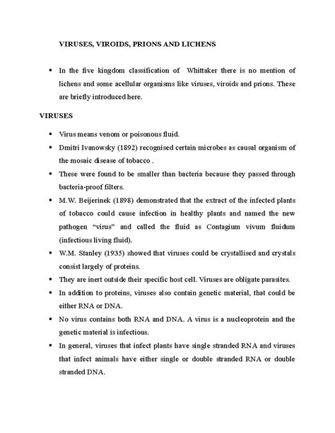 Virus Viroid Prions Lichen Viruses Viroids Prions And Lichens In