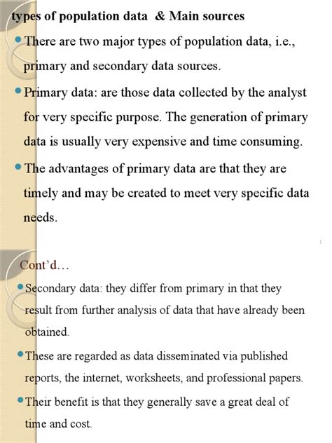Population Data Types And Sources Pdf Census Survey Methodology