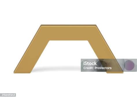 황금 기하학적 각진 아치 프리미엄 기둥 받침대 3d 요소 현실적인 벡터 일러스트 레이 션 3차원 형태에 대한 스톡 벡터 아트 및