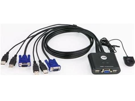 2 Port USB KVM With Bonded Cables And Push Button Switching At Cables N More